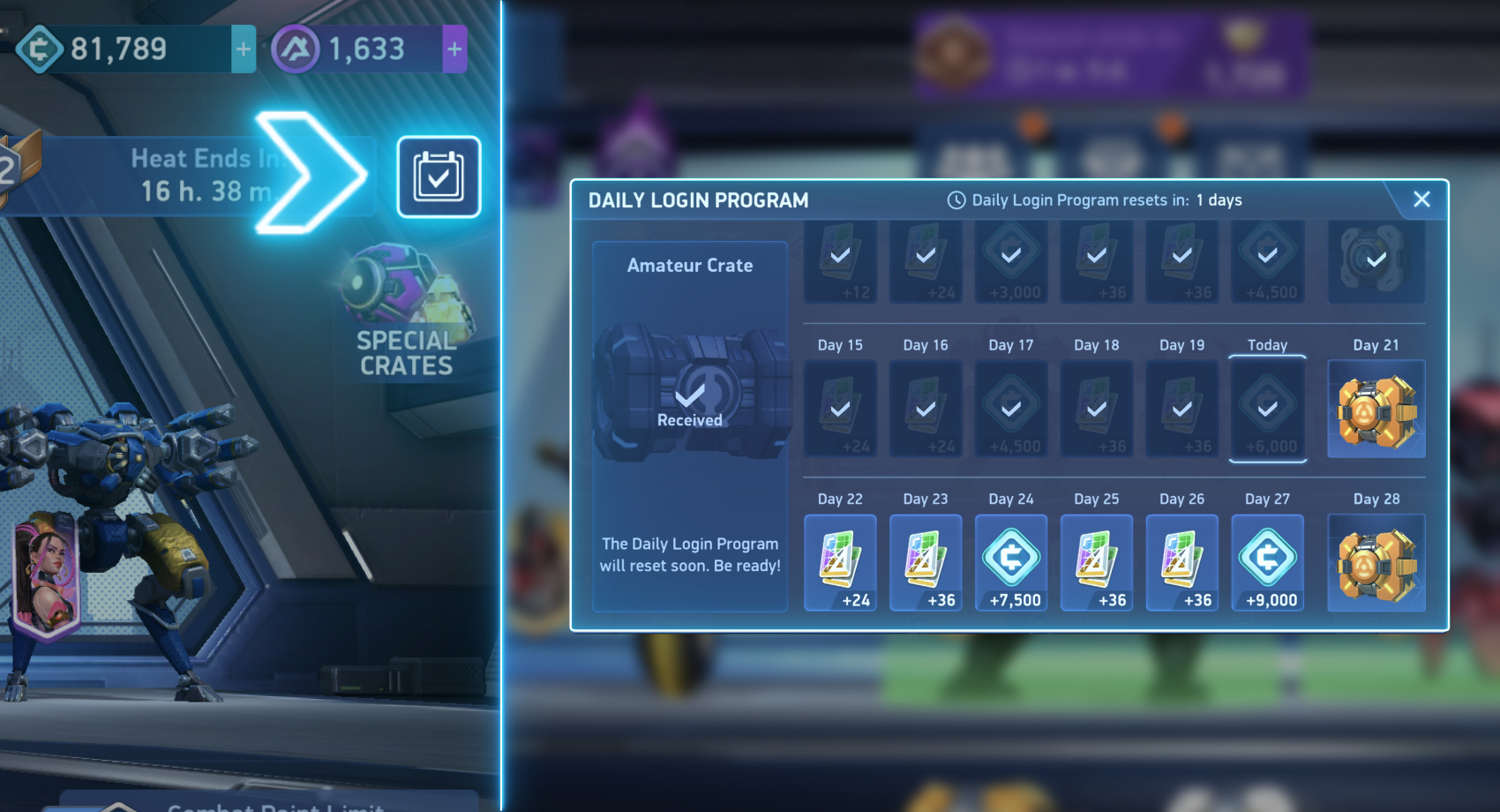 Daily Login Program – Mech Arena